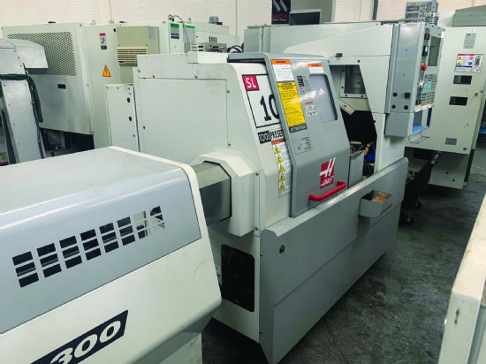 Haas SL10 with parts catcher and swarf auger, fitted with Haas Servo ...