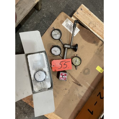 (4) dial indicator clock Mitutoyo No 2050s 0.01mm, (2) no 2414s 0.01 ...